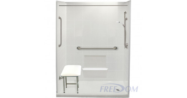 60" x 33⅜" Easy Step Shower (Right Drain) | Freedom Showers