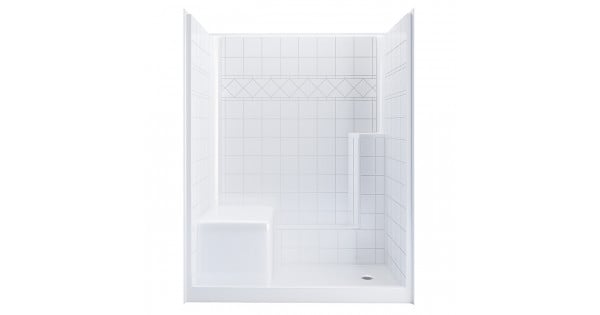 60" x 36" Walk In Shower (Left Seat) | 1-piece Step In Stall