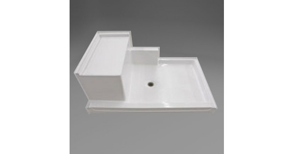 60" x 37" Freedom Walk In Shower Base with Left hand molded seat