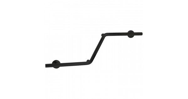 38" X 1 1/4" Zig Zag Matte Black Grab Bar (Choose Left or Right Hand ...