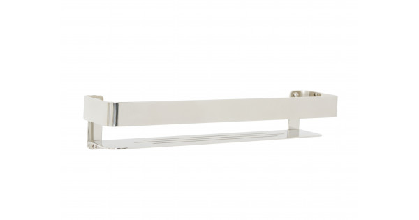 Rectangular Floating Shelf with Rail 18" x 4" Polished