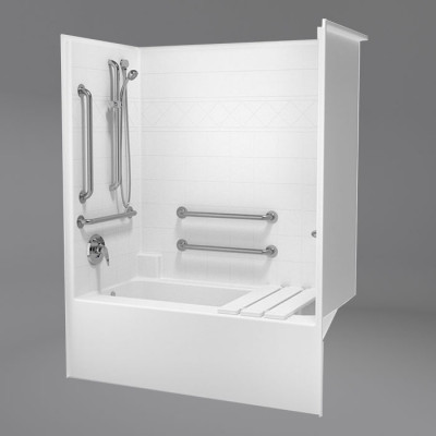 60” x 33” ADA BathShower (1 Piece, Left Drain) | Freedom Showers