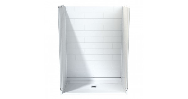 60" x 37" Accessible Shower-no soap ledge, (Center Drain) Flat back ...