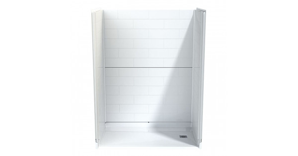 60" x 33" Accessible Shower -no soap ledge, (Right drain) | Inspire Showers