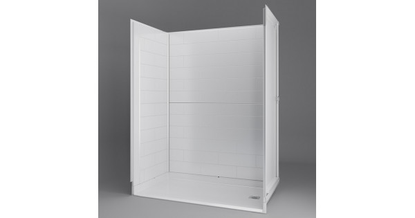 60" x 33" Accessible Shower -no soap ledge, (Right drain) | Inspire Showers