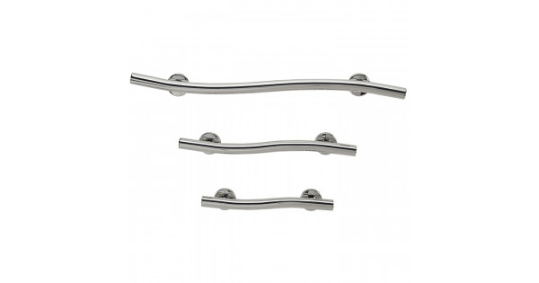 Wave Grab Bars Polished Stainless - various sizes, made in USA