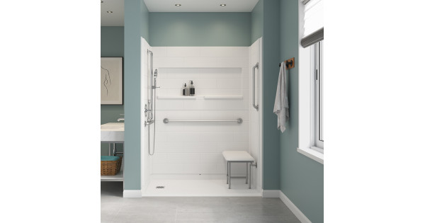 60" x 33" Accessible Shower (Left Drain) | Inspire Showers