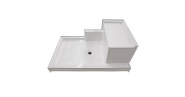 Freedom Easy Access Shower Pan, Right molded seat (60" x 37 ¼")
