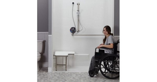 62 7/16" x 32 1/4" Freedom ADA Roll In Shower (Right Drain)