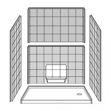 Freedom Senior Walk In Showers, right drain, easy step curb