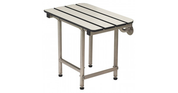 Fold Down Shower Bench with legs, 24"x15", WHITE Phenolic Slats, weight ...