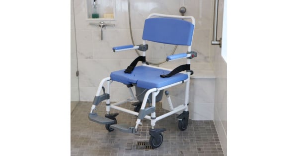 Aluminum Rolling Shower Wheelchair with commode seat