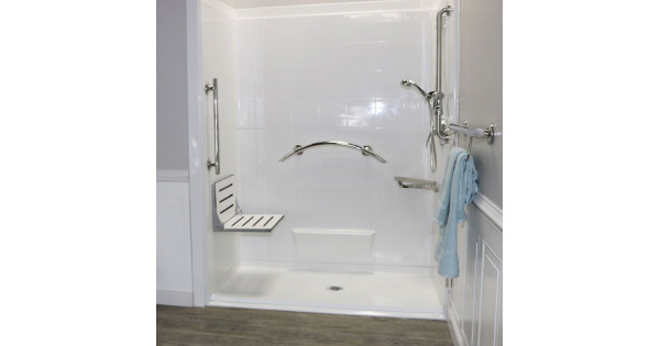 60" x 31" Accessible Shower (Center Drain) | Freedom Showers