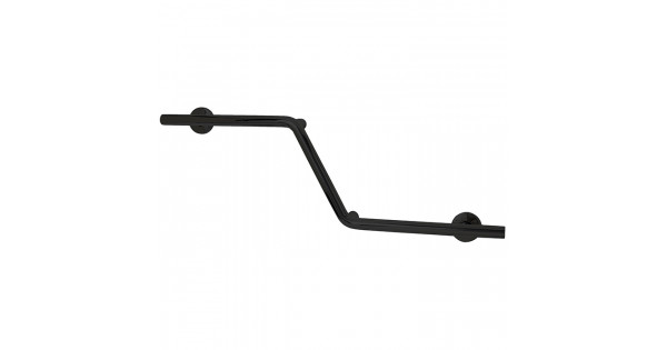 38" X 1 1/4" Zig Zag Matte Black Grab Bar (Choose Left or Right Hand ...