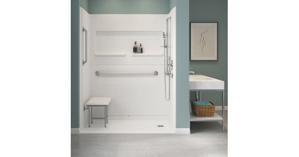 60" x 33" Accessible Shower (Right Drain) | Inspire Showers
